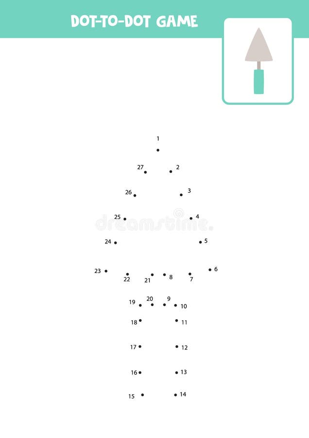 Connect the Dots Game with Hand Fork. Stock Vector - Illustration of ...