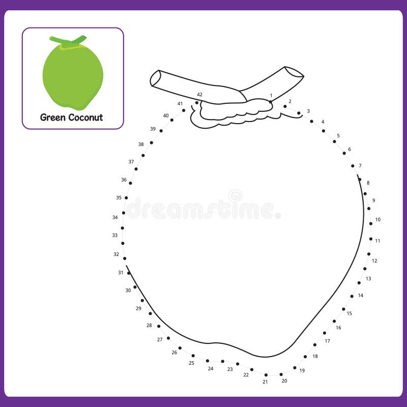 Connect the Dots Pomegranate Food. Dot To Dot Educational Game Stock ...