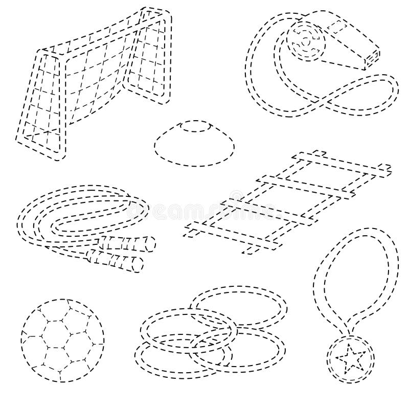 Connect the Dots, Set of Football Training Objects. Activity ...