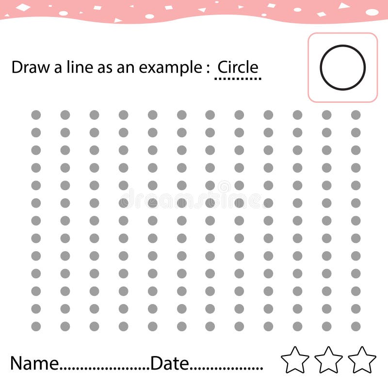 Connect Dots with Straight Lines and Draw Circle. Worksheet for ...
