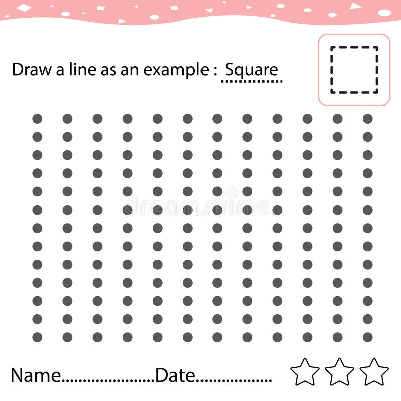 Connect Dots with Straight Lines and Draw Square. Worksheet for ...