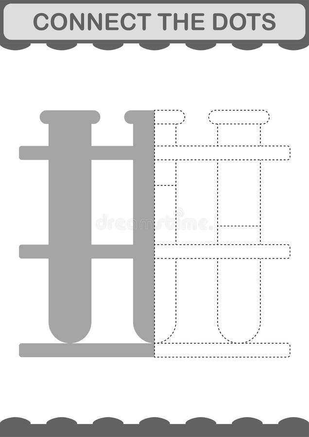 Connect the Dots Test Tube. Worksheet for Kids Stock Vector ...