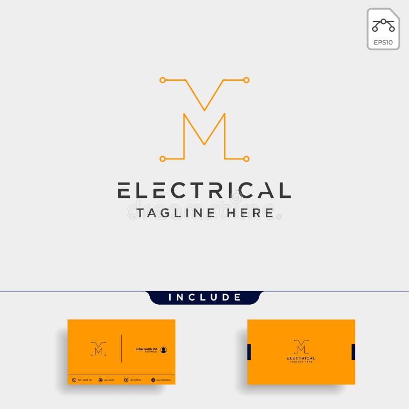 Connect or Electrical M Logo Design Vector Icon Element Isolated Stock ...