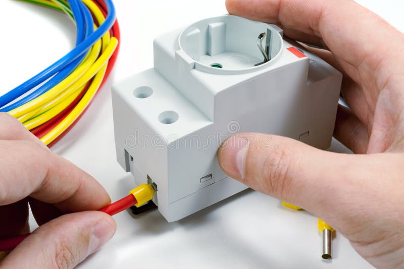 Connect the Electrical Outlet To the Power Cable on a White Background ...