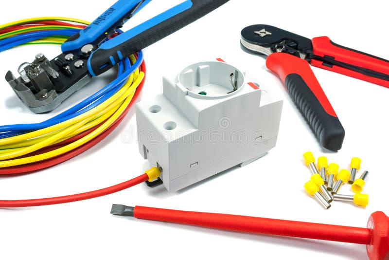 Connect the Electrical Outlet To the Power Cable on a White Background ...