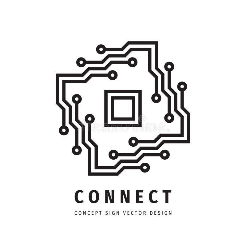 Connect Electronic Technology - Creative Logo Design. Digital Chip Sign ...