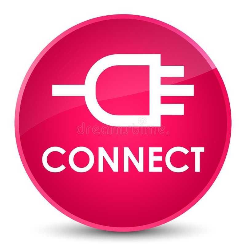 Connect Elegant Pink Round Button Stock Illustration - Illustration of ...