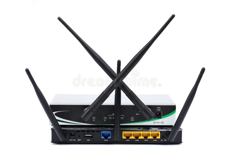 UTP LAN Connect Ethernet Port on the Back of the Router. Stock Image ...