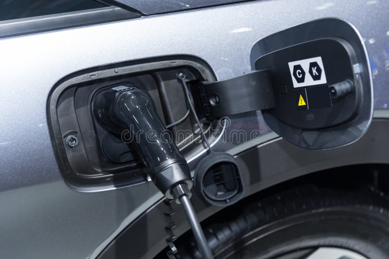 Connect the EV Plug for Charging the EV Car Stock Image - Image of ...