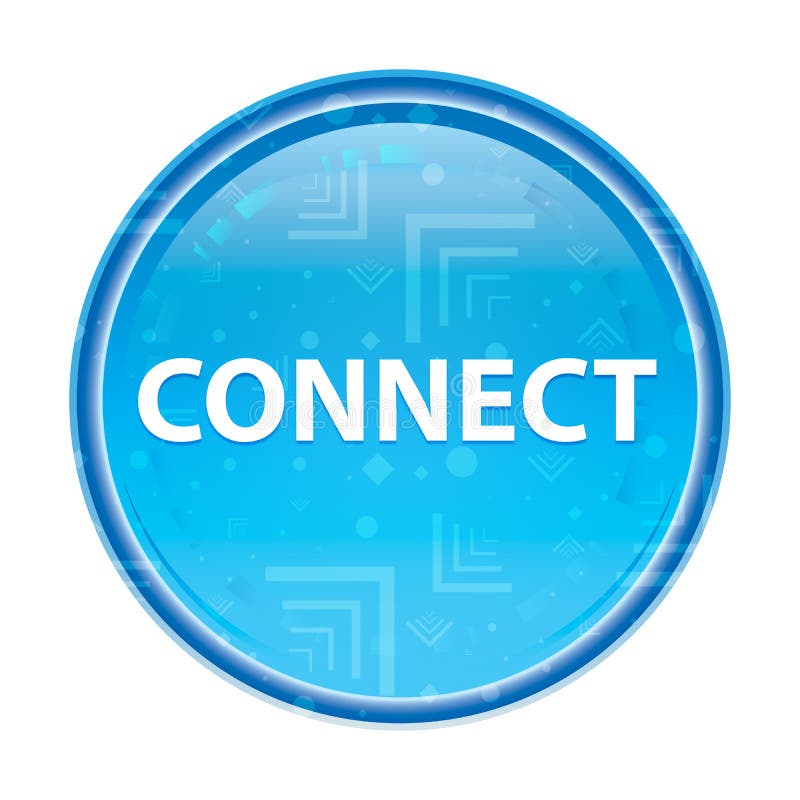 Connect Floral Blue Round Button Stock Illustration - Illustration of ...