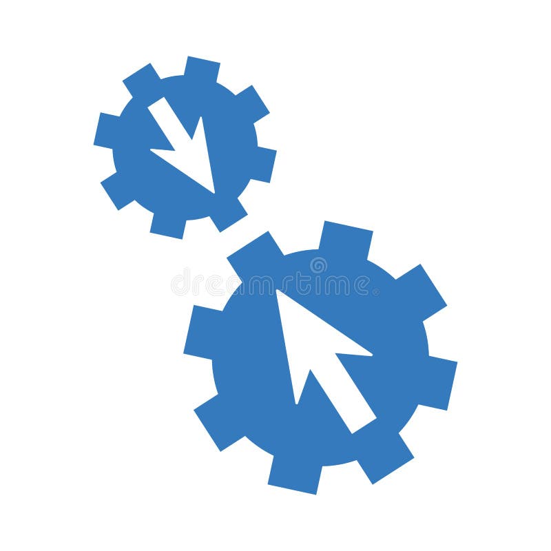 Connect Gears, System Settings Icon. Blue Color Vector Stock Vector ...