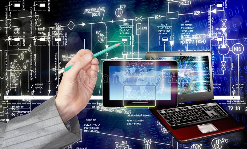 Connect.Generation New Computer Technology.Communication Stock Image ...