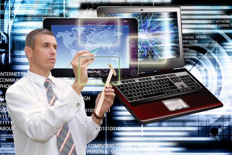 Connect.Generation New Computer Technology.Communication Stock Image ...