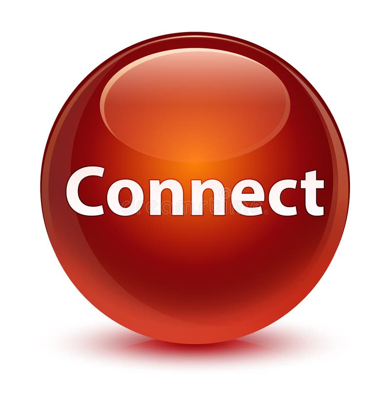 Connect Glassy Brown Round Button Stock Illustration - Illustration of ...