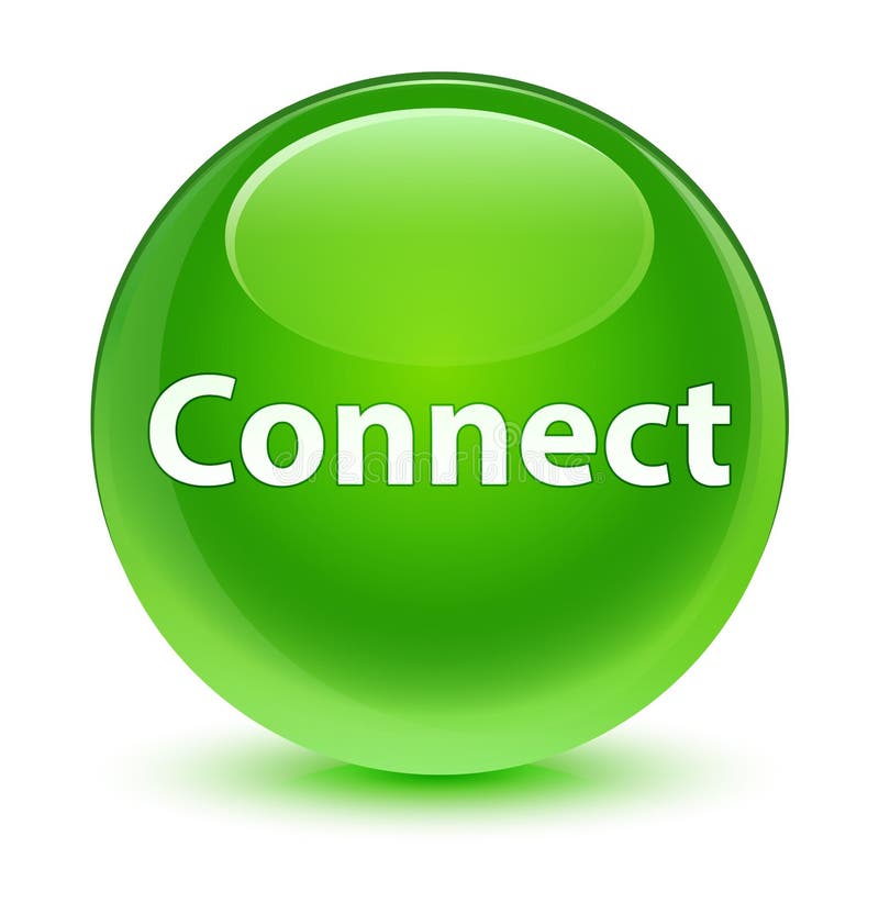 Connect Glassy Green Round Button Stock Illustration - Illustration of ...