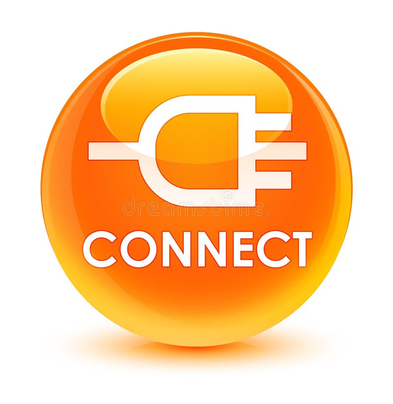 Connect Glassy Orange Round Button Stock Illustration - Illustration of ...