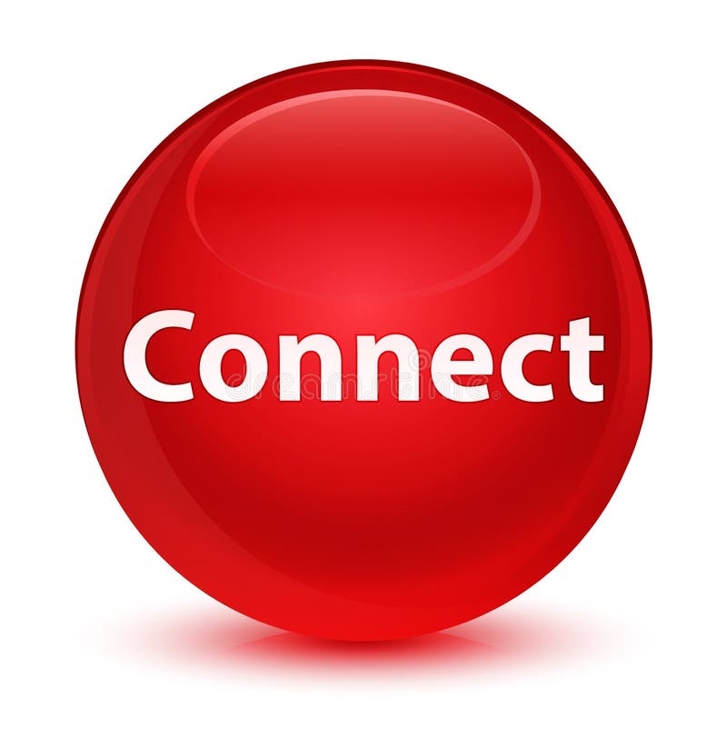 Connect Glassy Red Round Button Stock Illustration - Illustration of ...