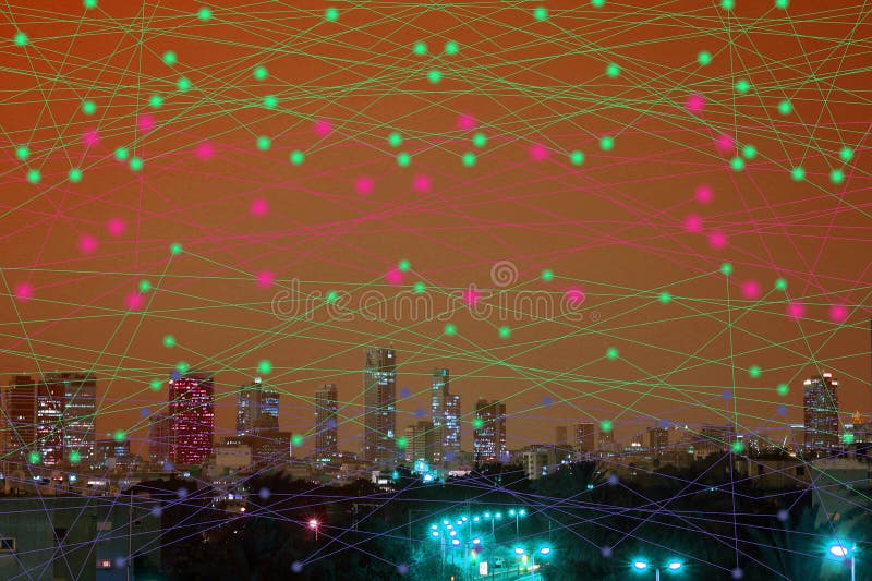 Connect Global Wireless Devices. Wireless Communication Network Concept ...