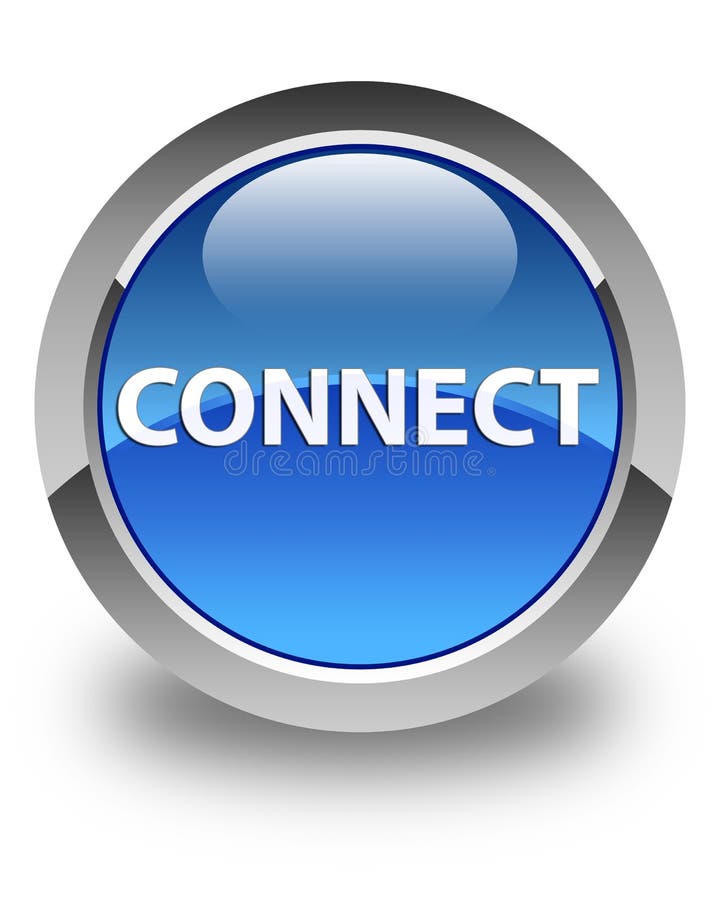 Connect Glossy Blue Round Button Stock Illustration - Illustration of ...