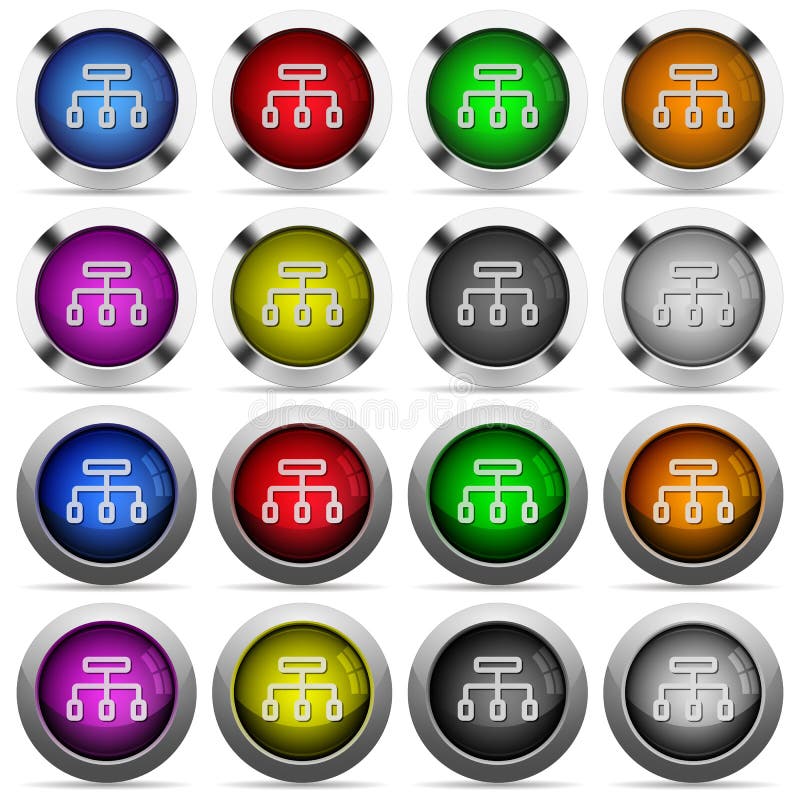 Connect glossy button set stock vector. Illustration of application ...