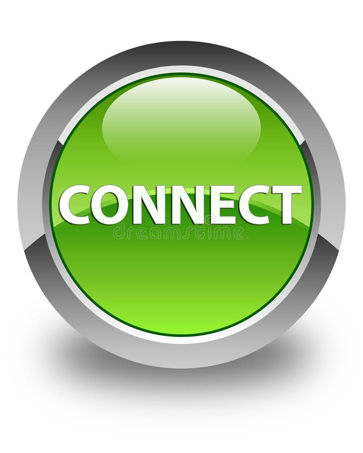 Connect Glossy Green Round Button Stock Illustration - Illustration of ...