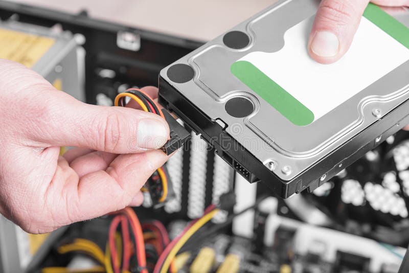 Connect the hard drive stock photo. Image of instruction - 64743008