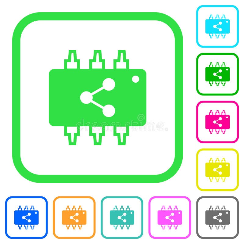 Connect Hardware Vivid Colored Flat Icons Icons Stock Vector ...