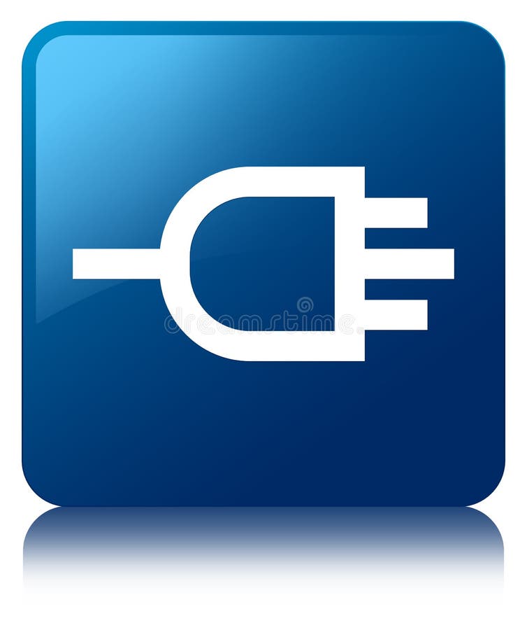 Connect Icon Blue Square Button Stock Illustration - Illustration of ...