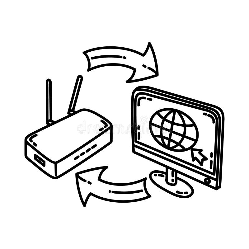 Connect Icon. Doodle Hand Drawn or Outline Icon Style Stock Vector ...