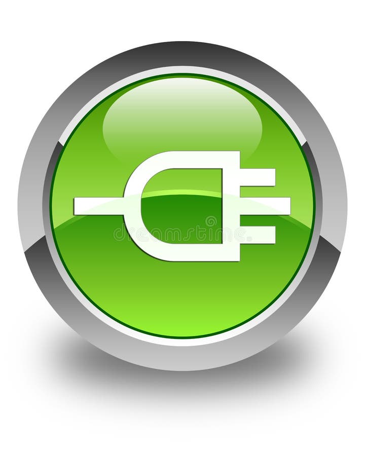 Connect Icon Glossy Green Round Button Stock Illustration ...