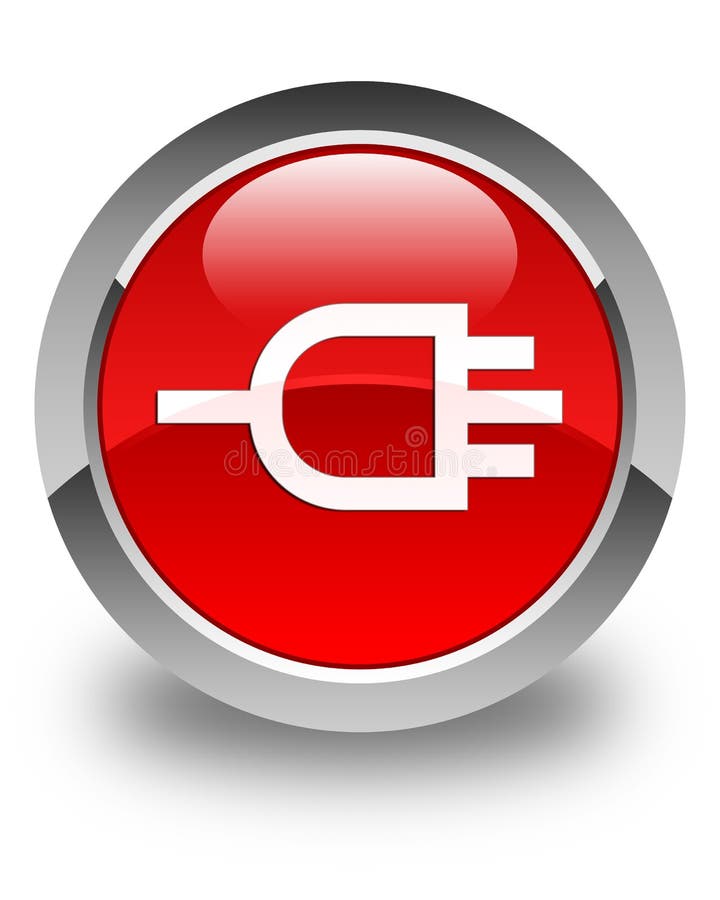 Connect Icon Glossy Red Round Button Stock Illustration - Illustration ...