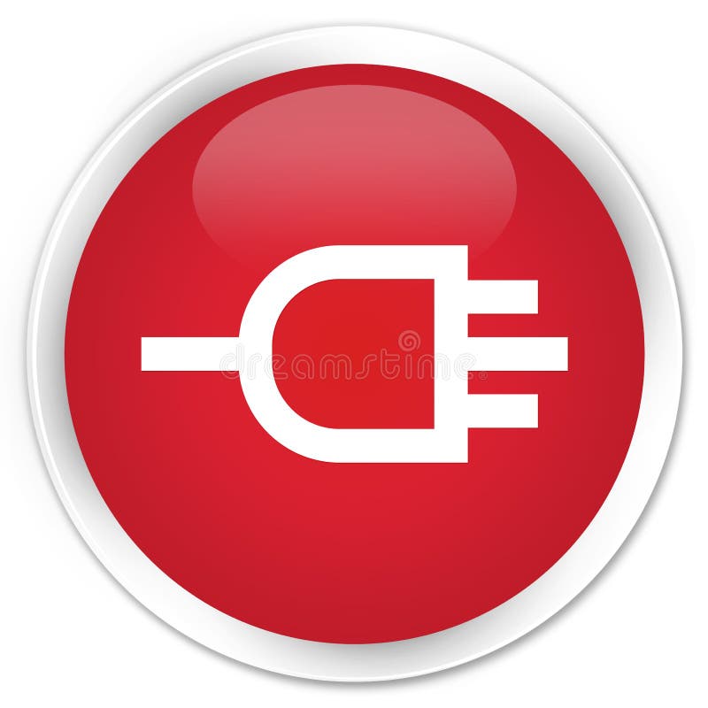 Connect Icon Premium Red Round Button Stock Illustration - Illustration ...
