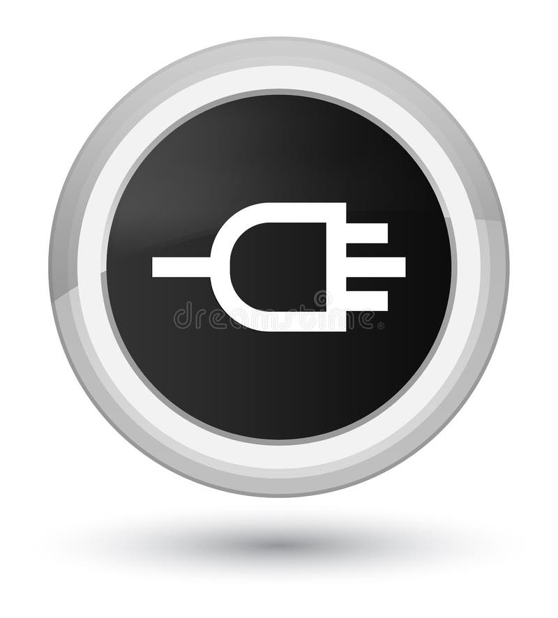 Connect Icon Prime Black Round Button Stock Illustration - Illustration ...