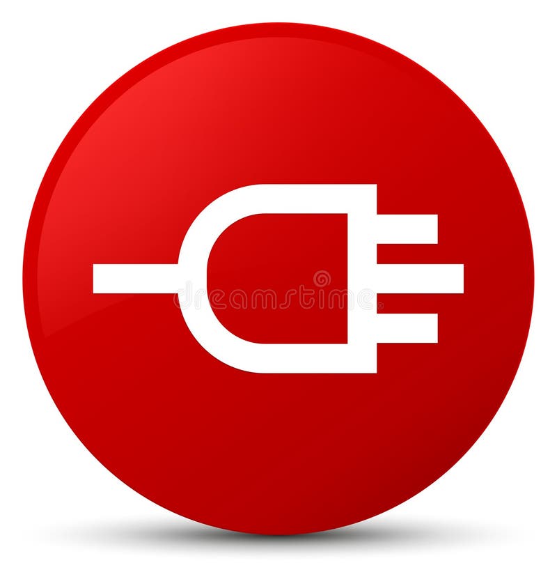 Connect Icon Red Round Button Stock Illustration - Illustration of ...