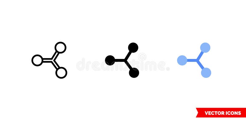 Connect Icon of 3 Types Color, Black and White, Outline. Isolated ...