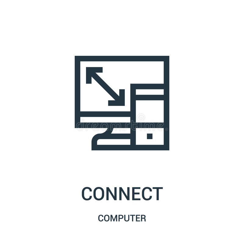 Connect Icon Vector from Computer Collection. Thin Line Connect Outline ...