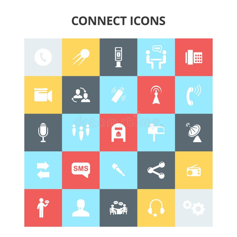 Connect Icons stock vector. Illustration of elements - 120542334