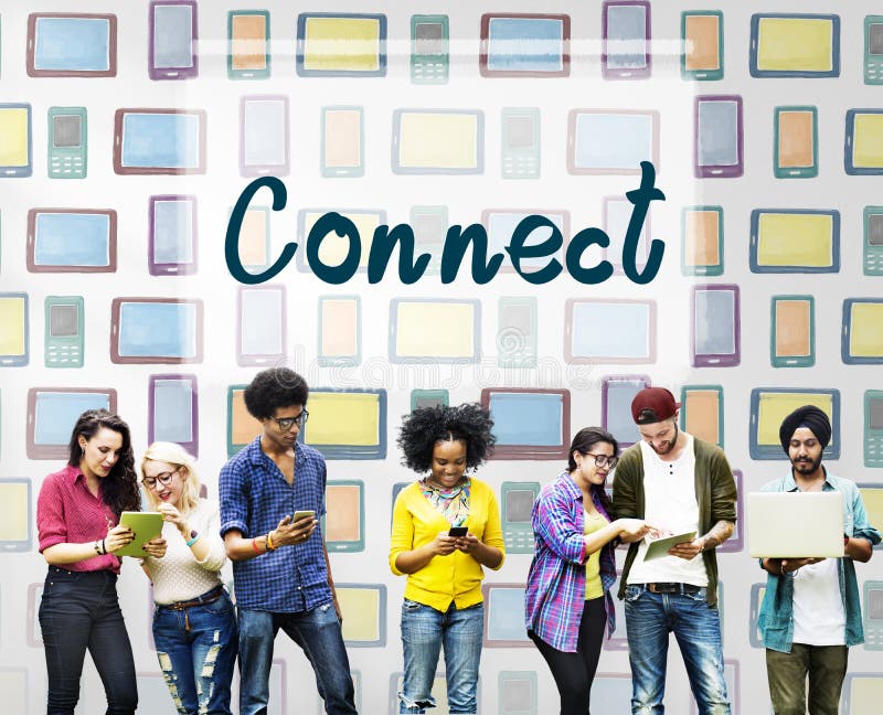 Connect Interact Communication Social Media Concept Stock Photo - Image ...