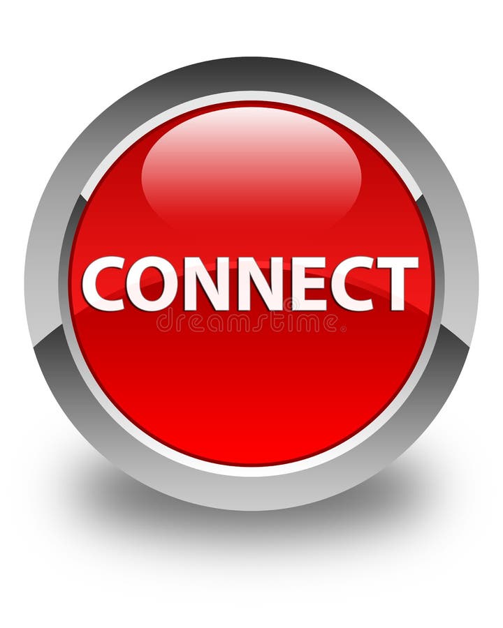 Connect Glossy Red Round Button Stock Illustration - Illustration of ...