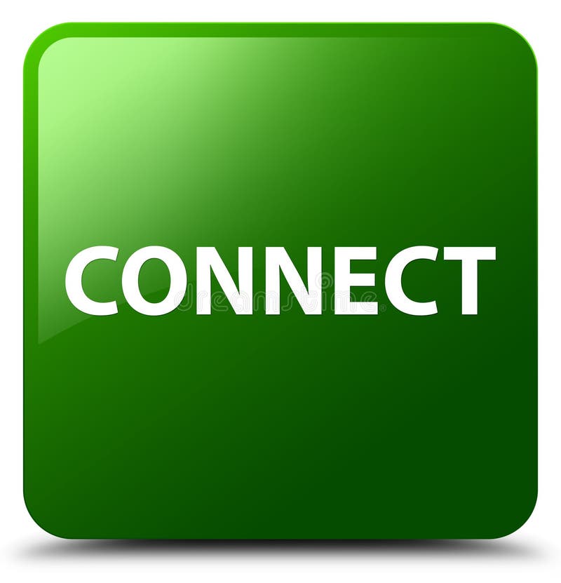 Connect Green Square Button Stock Illustration - Illustration of ...