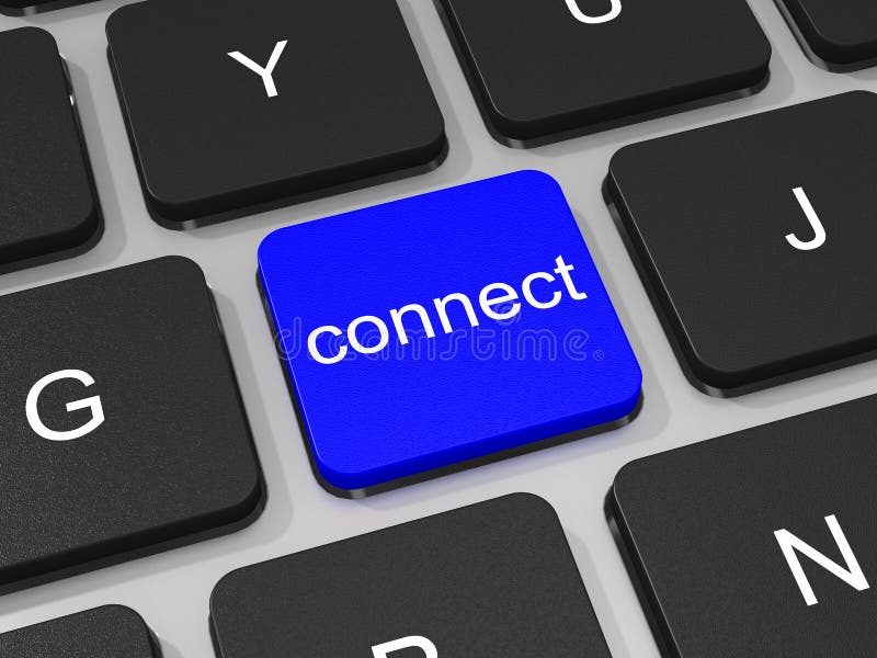 Connect Key on Keyboard of Laptop Computer. Stock Illustration ...