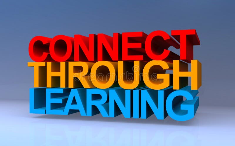 Connect through Learning on Blue Stock Illustration - Illustration of ...