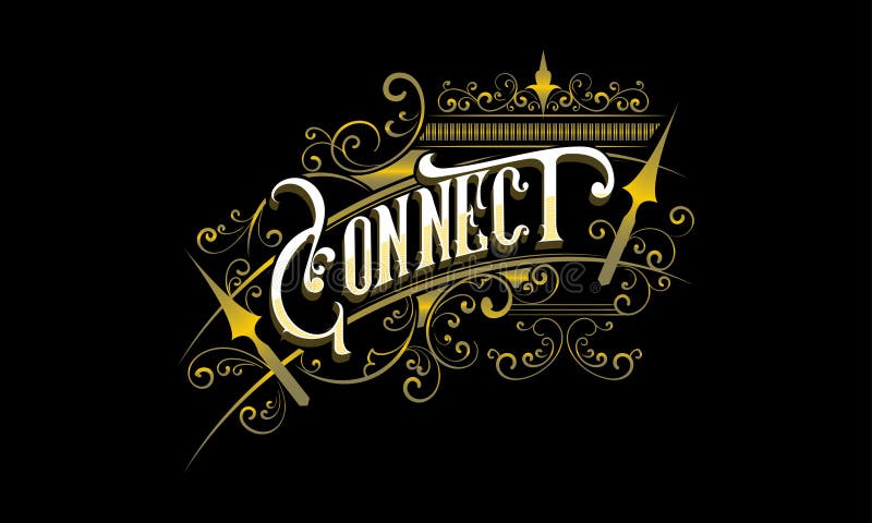 CONNECT Lettering Custom Style Design Stock Vector - Illustration of ...