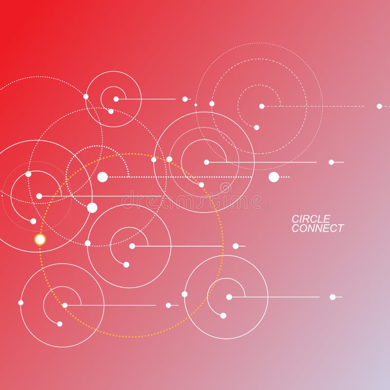Connect Lines Background Network Circles Dots Abstract Connection Element Stock Vector