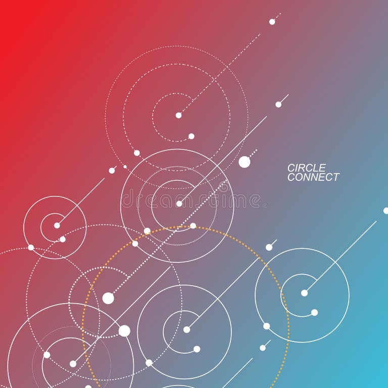 Connect Lines Background. Network Circles Dots. Abstract Connection Element Stock Vector ...
