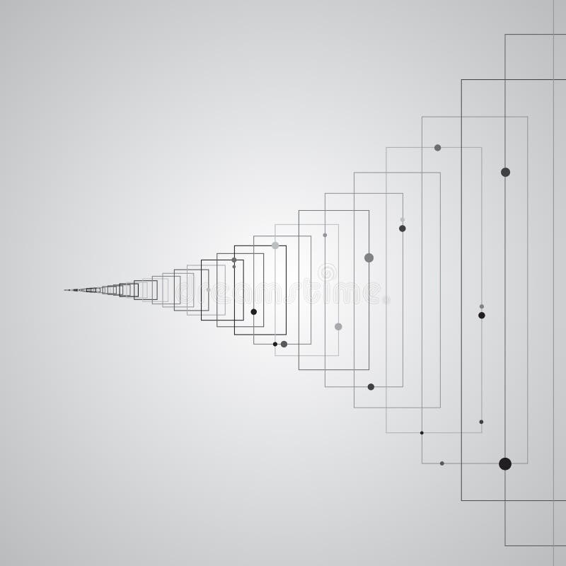 Connect Lines Squares. Abstract Geometric Pattern. Digital ...