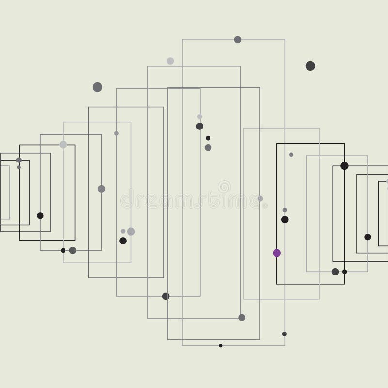 Connect Lines Squares. Abstract Geometric Pattern. Digital ...