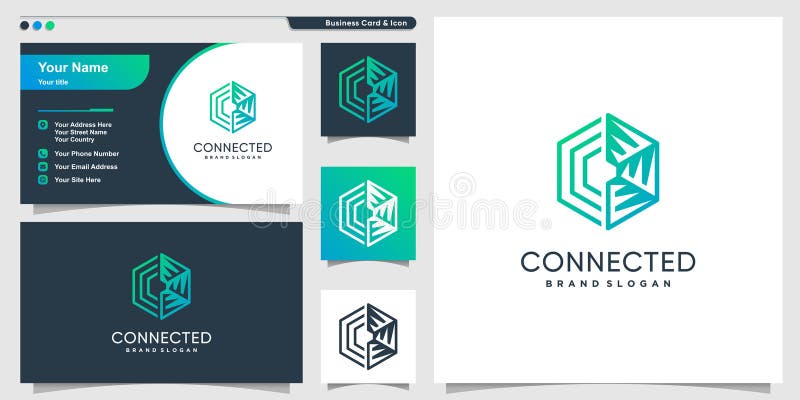 Connect Logo Design with Creative Abstract Concept Premium Vector Stock ...