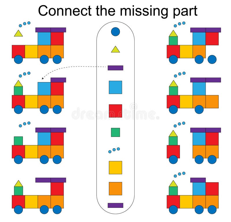 Connect the Missing Part. Educational Game for Kids. Kids Activity ...
