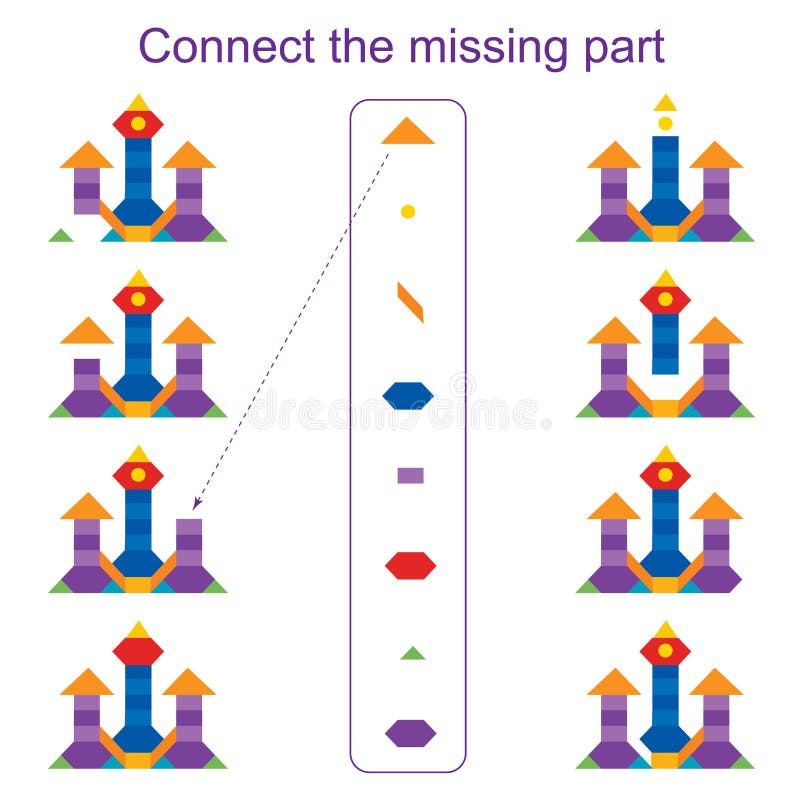 Connect the Missing Part. Educational Game for Kids. Kids Activity ...